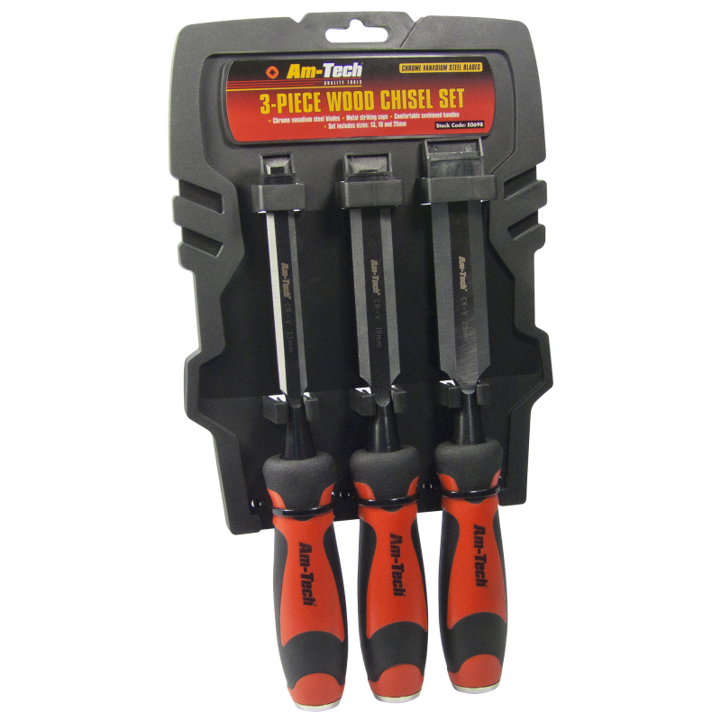 AMTECH 3PC BEVEL EDGE CHISEL SET | Mark up Wholesale