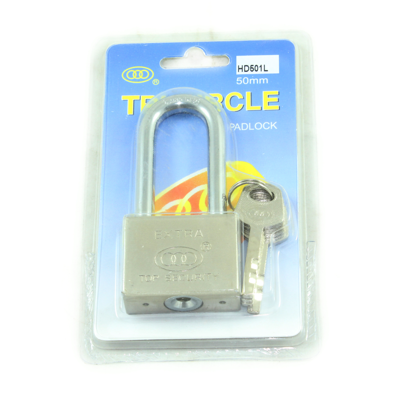 MARKUP 50MM TRI-CIRCLE LONG SHACKLE SQUARE PADLOCK | Mark up Wholesale