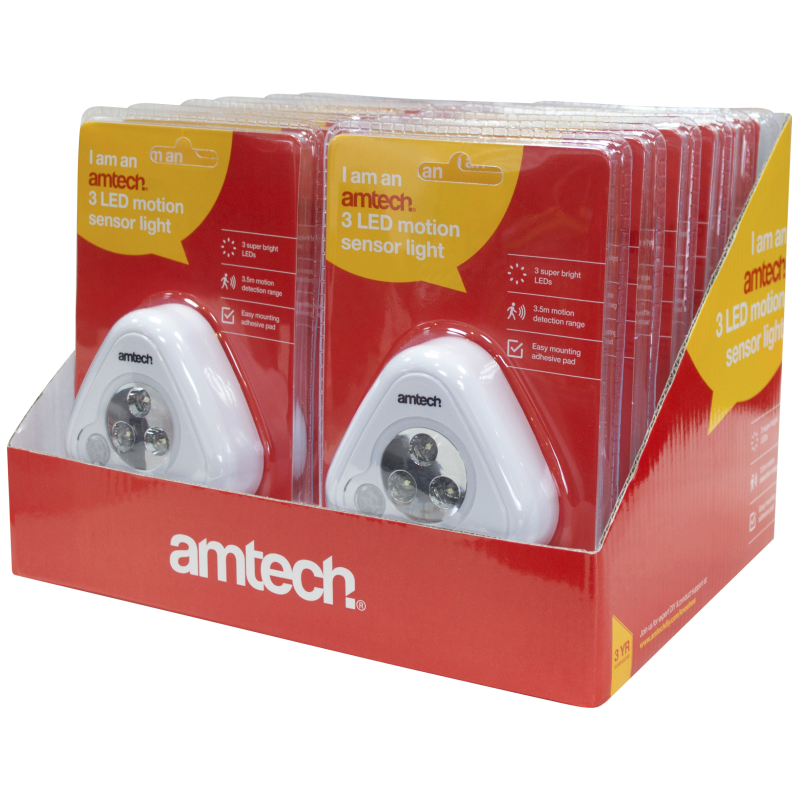 AMTECH 3 LED MOTION SENSOR LIGHT * | Mark up Wholesale