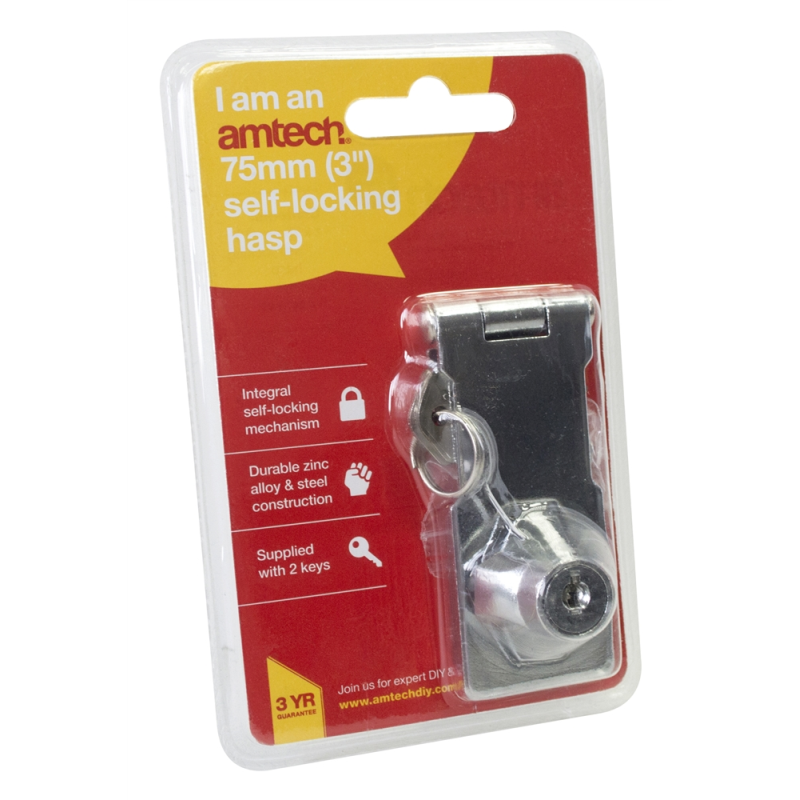 AMTECH 3"(75MM) SELF LOCKING HASP | Mark up Wholesale
