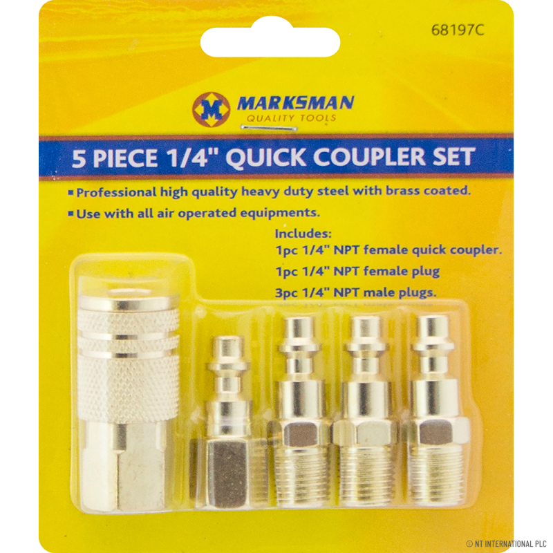 Marksman 5Pc Brass Quick Coupler Set | Mark up Wholesale