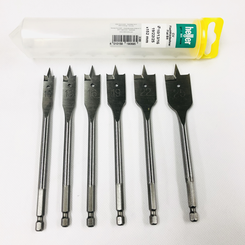 Heller 6Pc Pro Flat Wood Bit Set Tube | Mark up Wholesale