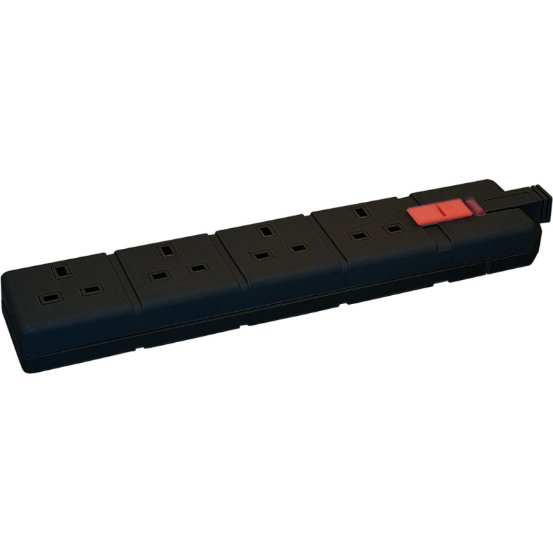 Masterplug 4 Trailing Socket 13A Hd Fused & Ind- Blk | Mark up Wholesale