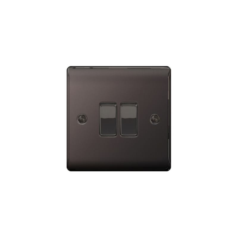 Bg Nexus Metal Black Nickel Light Switch 2G 2W | Mark up Wholesale