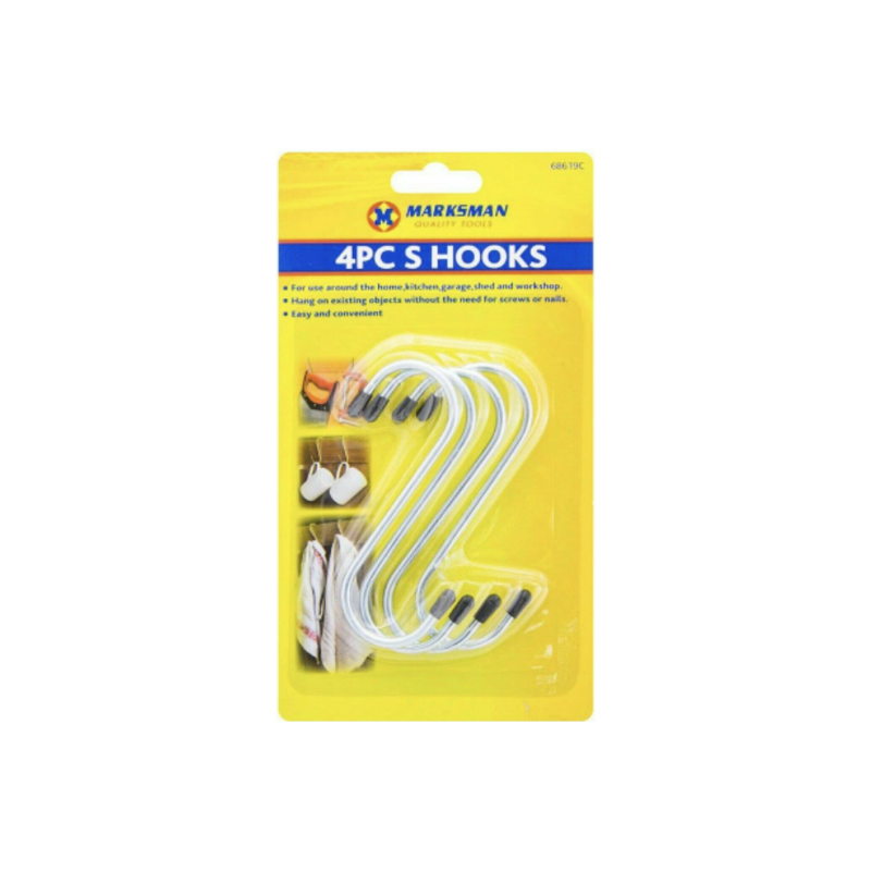 Marksman 4Pc 4" S Hooks Set | Mark up Wholesale