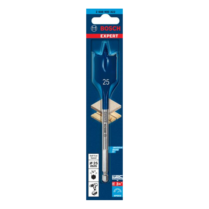 Bosch 25Mm X 152Mm Selfcut Speed Flat Wood Bit | Mark up Wholesale