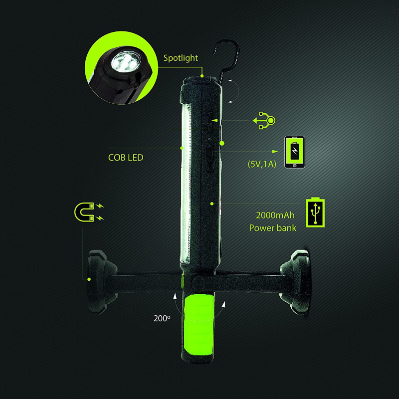 Luceco Tilting Inspection Torch With Powerbank 5V 5W 450Lm | Mark up ...